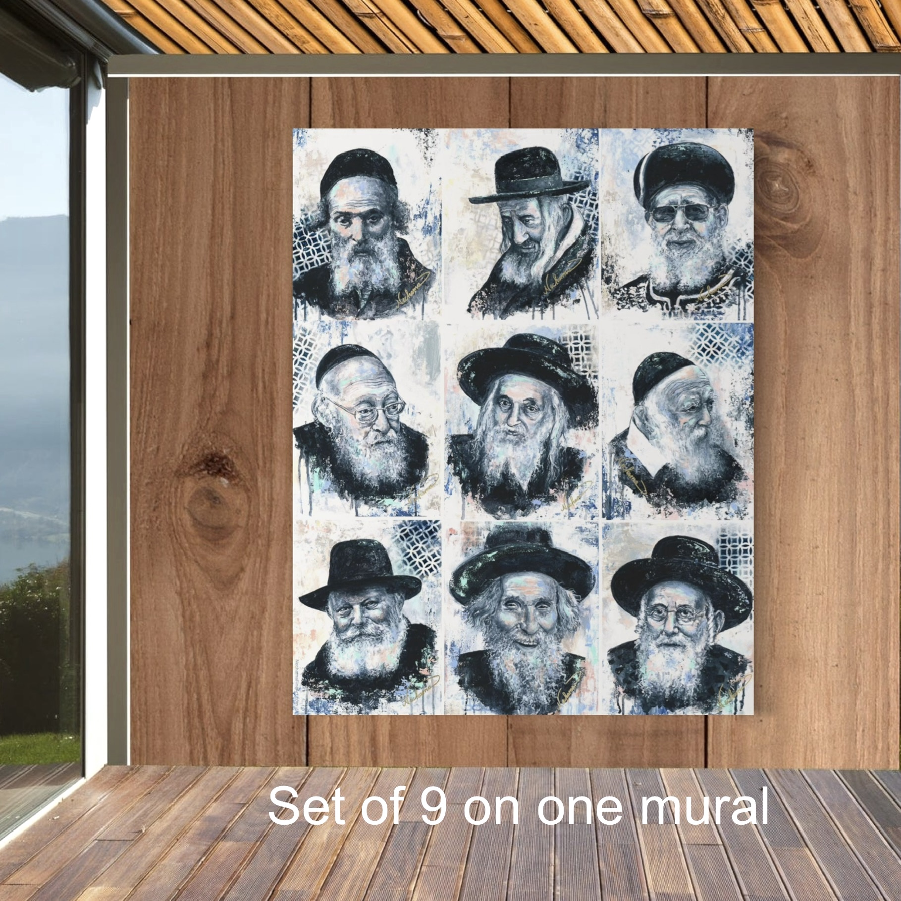 Gedolim Set on one Mural | Nechama Fine Art